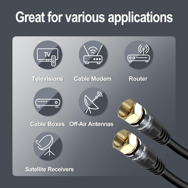SGANGCAR アンテナケーブル S-4C-FB同軸ケーブル ネジ式コネクタ 4K8K地デジ/BS/CS/CATV放送対応 10M : 20240229040825-01732 : BR ...