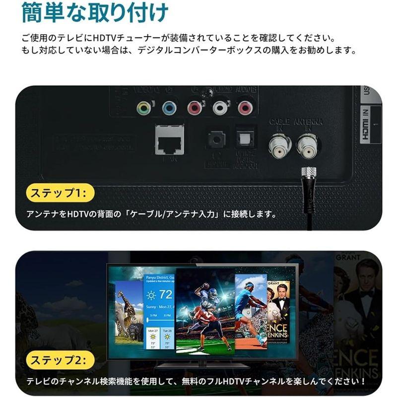 Antop テレビアンテナ 屋外 TVアンテナ 4K HD 88KM受信範囲 5M同軸ケーブル付き 簡単設置 無料視聴 AT-JP413 :20240229040825-01834:BR ...