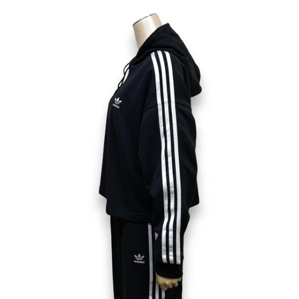 adidas Originals レディース アディカラー スリーストライプス ショートパーカー （ブラック）（IU2424 ...