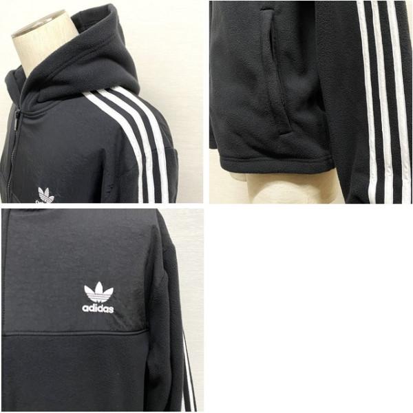 adidas Originals アディカラー 3ストライプ テディフリースフーディー （ブラック）（IZ4802 ...