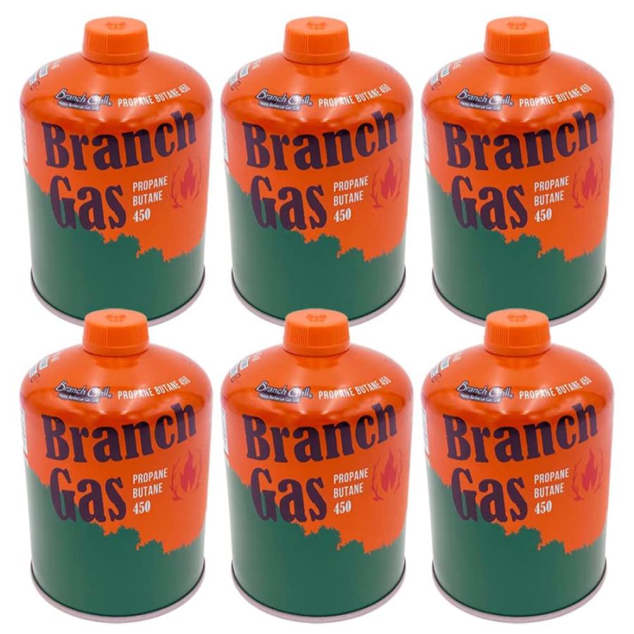 Branch Gas （BG-450） 6本セット カートリッジ式 ガスボンベ LPガス (プロパン) イソブタン ガス 混合 ...