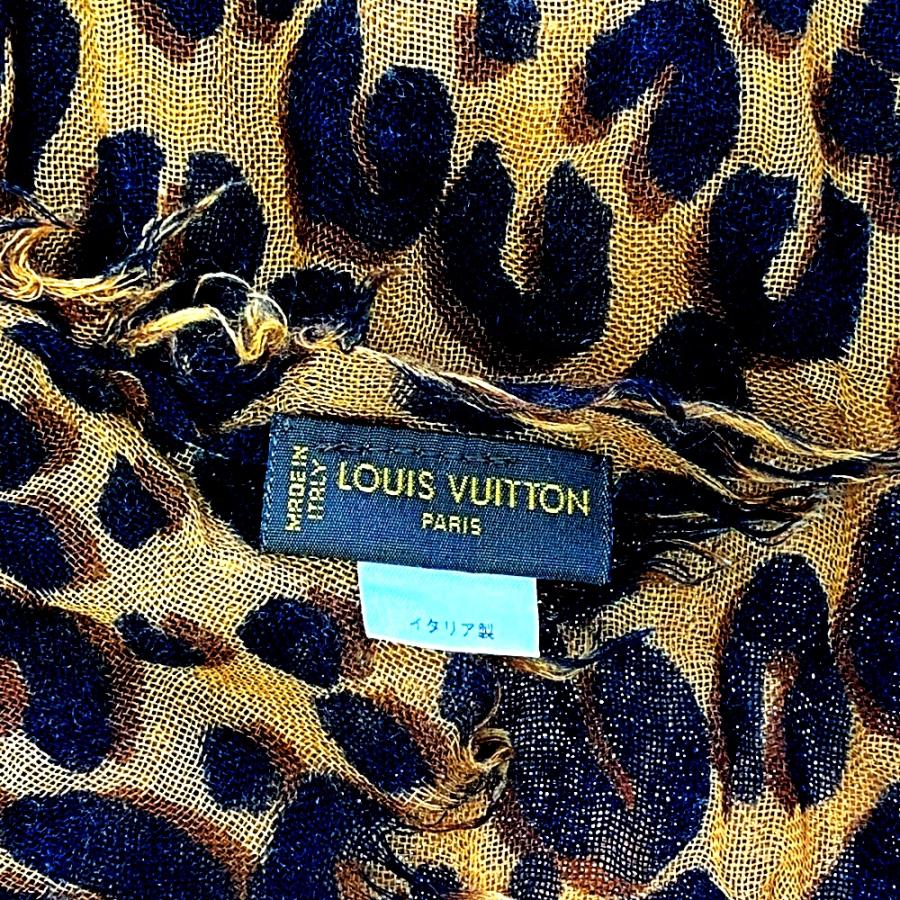 LOUIS VUITTON（ルイ・ヴィトン） M72215 カシミヤ シルク エトールレオパード ストール カシミア レディース ブラウン ...