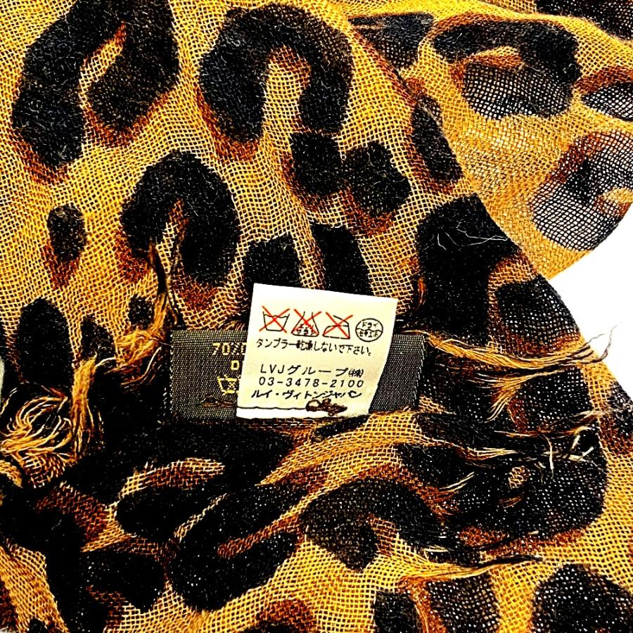 LOUIS VUITTON（ルイ・ヴィトン） M72215 カシミヤ シルク エトールレオパード ストール カシミア レディース ブラウン ...