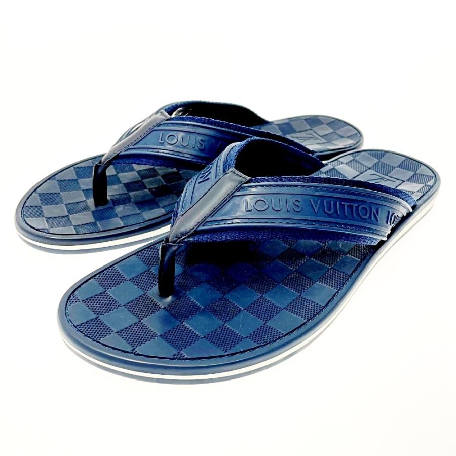 【箱付き】 LOUIS VUITTON ルイ・ヴィトン ダミエ ラバー ビーチサンダル メンズ ネイビー 180311 サンダル : 180311 : ブランドショップ COLOR - 通販 ...