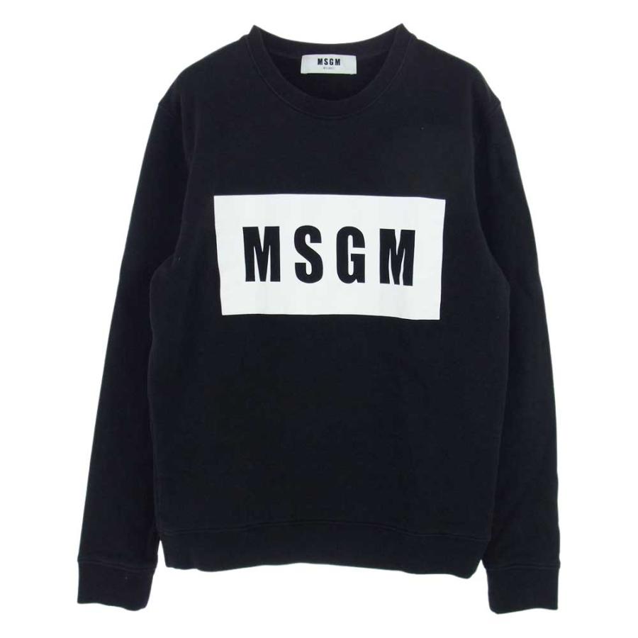 MSGM エムエスジーエム 2640MM68 BOX LOGO SWEAT ボックスロゴ クルーネック スウェット トレーナー ブラック系 S【中古】 : ブランド専門店LIFE - 通販 ...