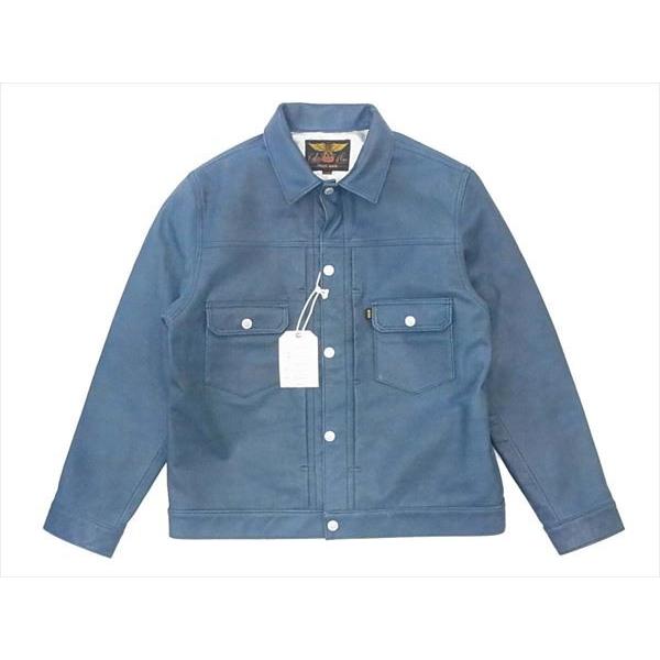 CALEE キャリー CL-18AW058 2nd type indigo leather jacket 18AW ライダース ジャケット ...