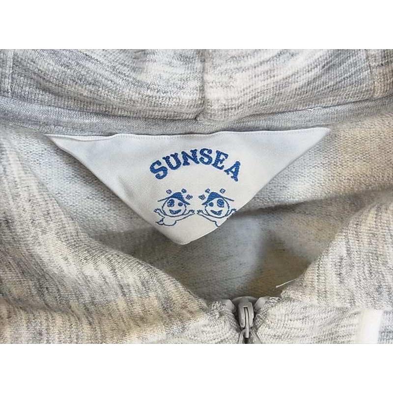 サンシー SUNSEA SNS-14A05 14AW レザー 切替え 日本製 ジップ パーカー グレー系 3 【美品】【中古 ...