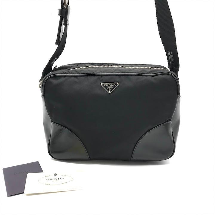 良品 PRADA プラダ 三角ロゴ ナイロン テスート レザー ボディ ショルダー バッグ ブラック a7475 : エムズファクトリー - 通販 - Yahoo!ショッピング