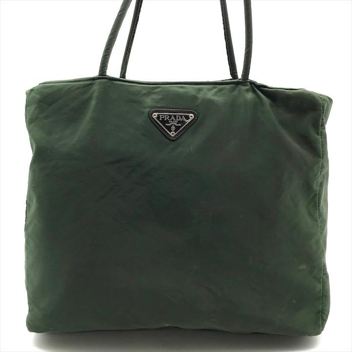 PRADA プラダ 三角ロゴ プレート ナイロン テスート トート バッグ グリーン k2196 : k2196 : エムズファクトリー - 通販 - Yahoo!ショッピング