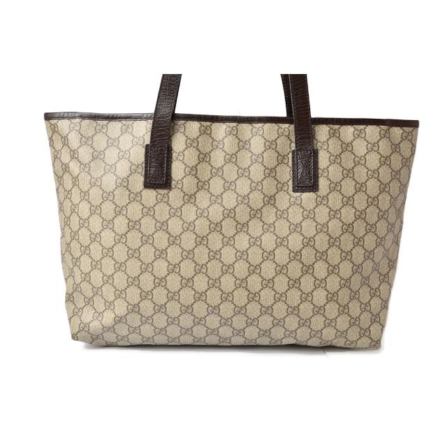 GG グッチ トートバッグ/ハンドバッグ GUCCI コーティングキャンバス/PVC GGブラウン/ベージュ 181004 : Import ...