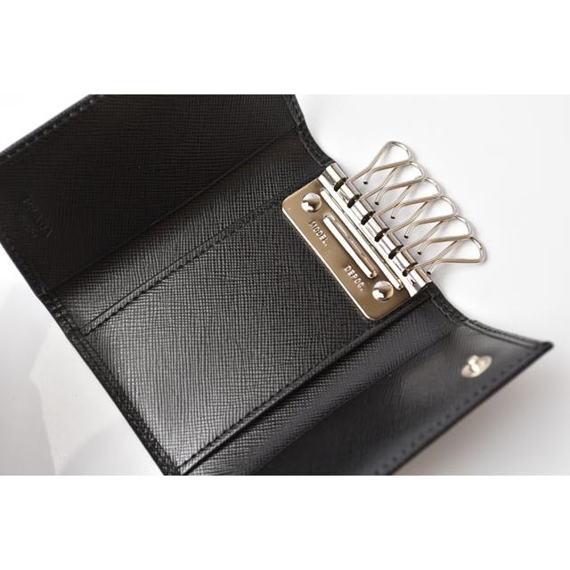 PRADA（プラダ） キーケース/キーホルダー PRADA 6連 M222A SAFFIANO/型押しレザー NERO/ブラック 未使用 ...