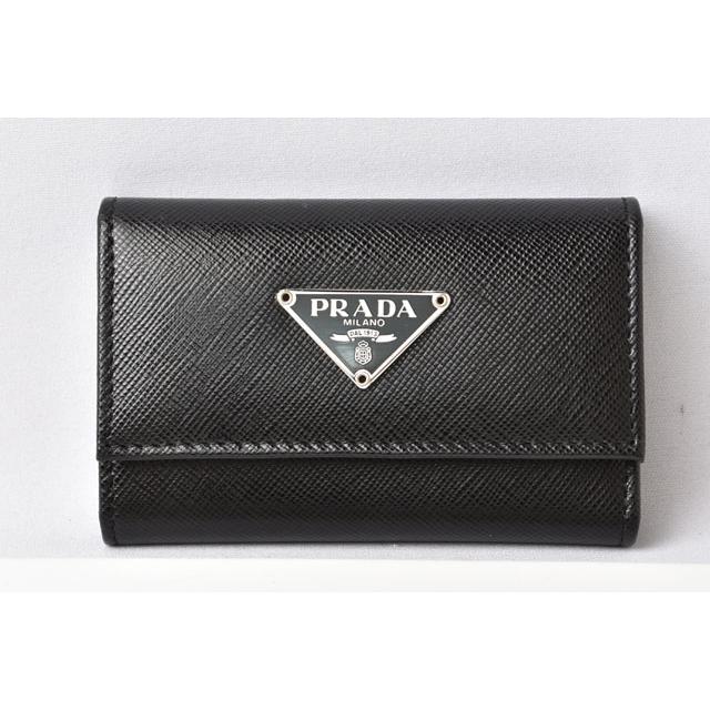 PRADA（プラダ） キーケース/キーホルダー PRADA 6連 M222A SAFFIANO/型押しレザー NERO/ブラック 未使用 ...