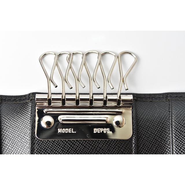 PRADA（プラダ） キーケース/キーホルダー PRADA 6連 M222A SAFFIANO/型押しレザー NERO/ブラック 未使用 ...