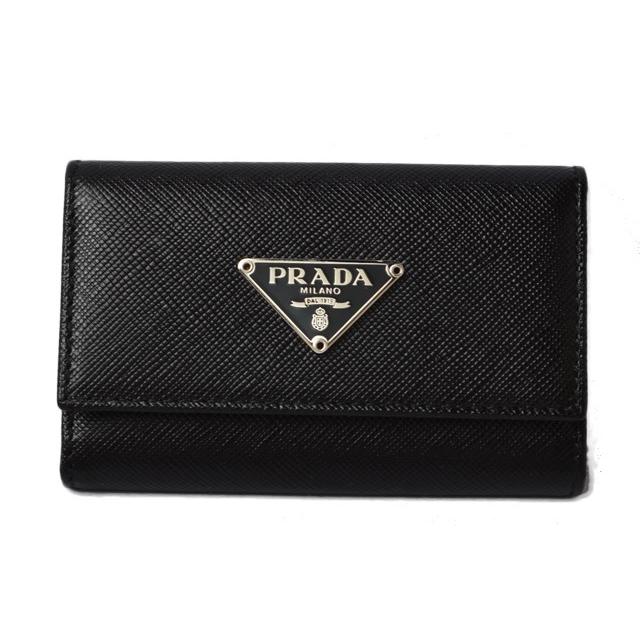 PRADA プラダ アウトレット キーケース/キーホルダー 6連 M222A SAFFIANO/サフィアノ NERO/ブラック ...