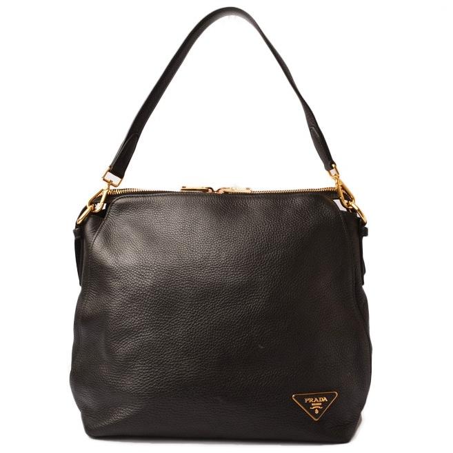 PRADA プラダ ショルダーバッグ/トートバッグ VIT.DAINO/ソフトカーフ 2way ストラップ付 NERO/ブラック : Import shop P.I.T. - 通販 ...