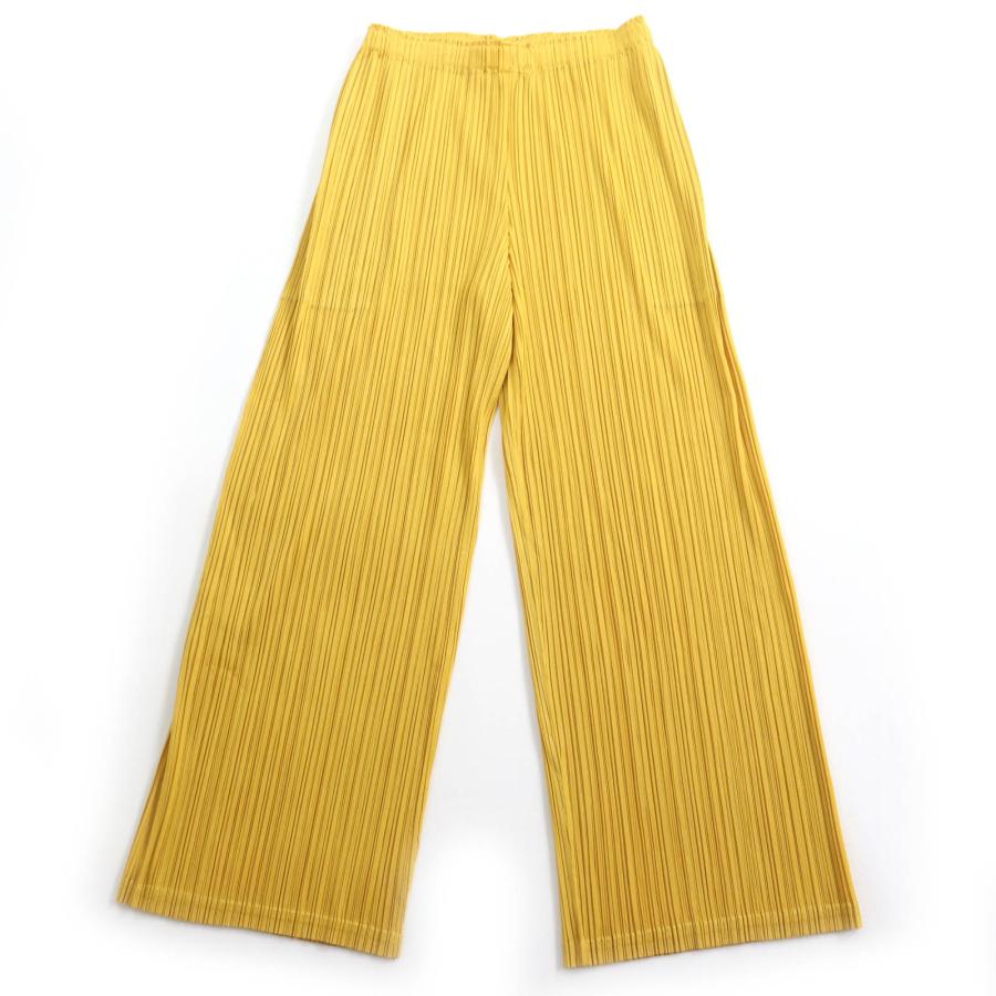 極美品☆PLEATS PLEASE プリーツプリーズ イッセイミヤケ PP01-JF124 ポケット付 ワイドパンツ イエロー 2 日本製 正規品 レディース : GREENヤフーショッピング ...