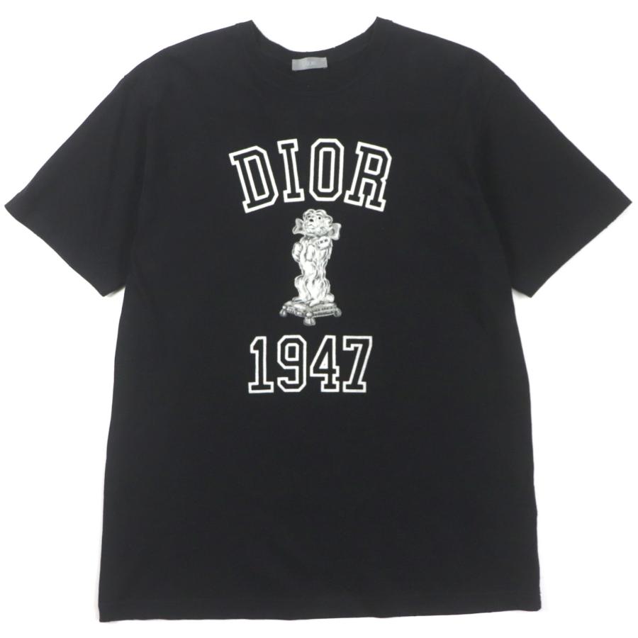 Dior HOMME 美品 DIOR ディオール オム 24SS 483J635A0817 Bobby ロゴ ダメージ加工 リラックスフィット クルーネック 半袖Tシャツ M 正規品 ...