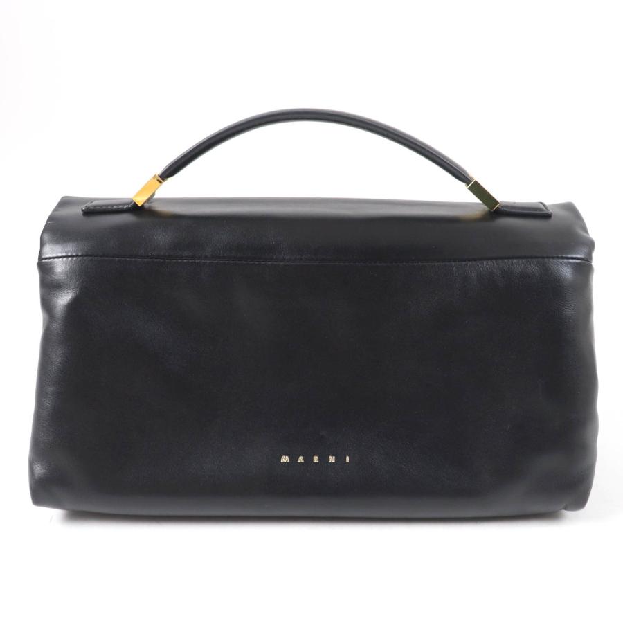 美品☆MARNI マルニ 2021年製 BMMP0130U1 PRISMA パファー 2WAY レザー ハンド・ショルダーバッグ ブラック 保存袋付 伊製 レディース MARNI（マルニ） 美品☆MARNI 2021年製 BMMP0130U1 PRISMA パファー