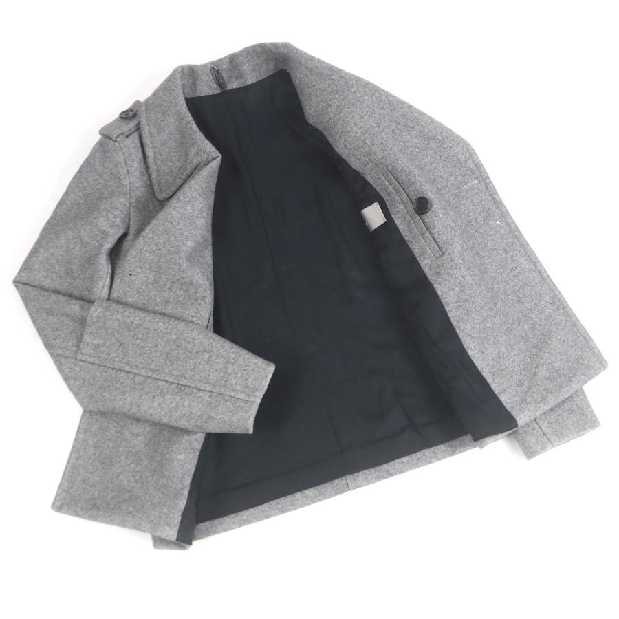 美品□Dior HOMME ディオールオム ウール100％ エディ期 エポレット付き ピーコート ジャケット グレー 40 イタリア製 正規品 メンズ 美品□Dior HOMME ディオールオム ウール100％ エディ期 エポレット