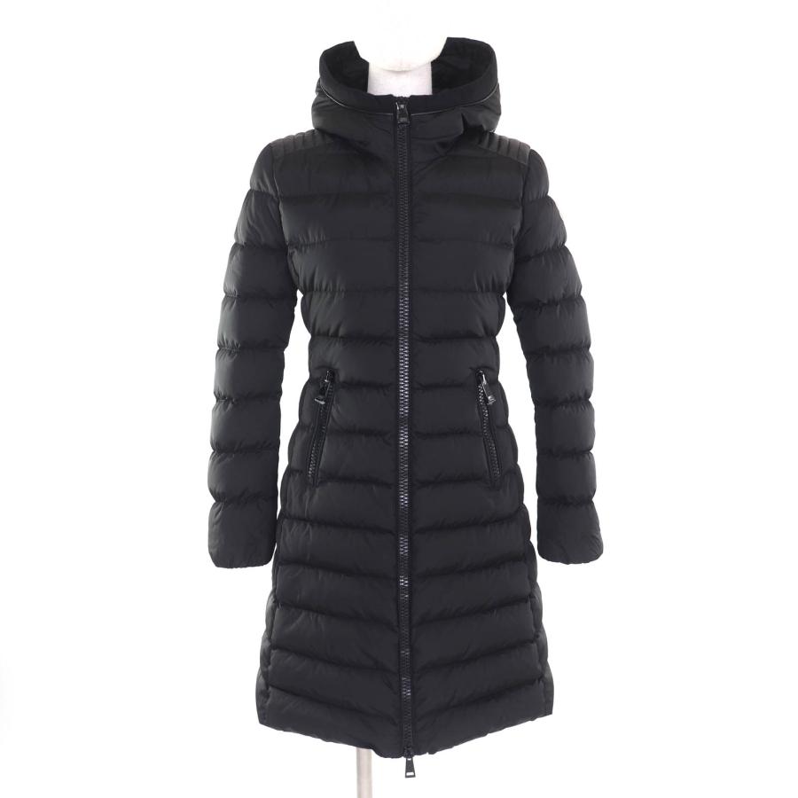 MONCLER（モンクレール） 極美品★MONCLER TALEVE フード・ロゴワッペン付 ZIP UP ダウンコート ブラック 0 ...