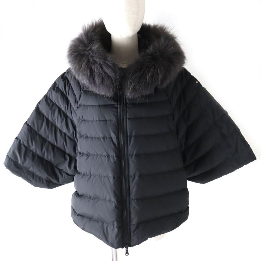 極美品 正規品 TATRAS タトラス 21AW LTAT21A4692-D MALE マーレ ラクーンファー付 リバーシブル ポンチョ風 ダウンジャケット 黒 02 冬物 : GREEN ...