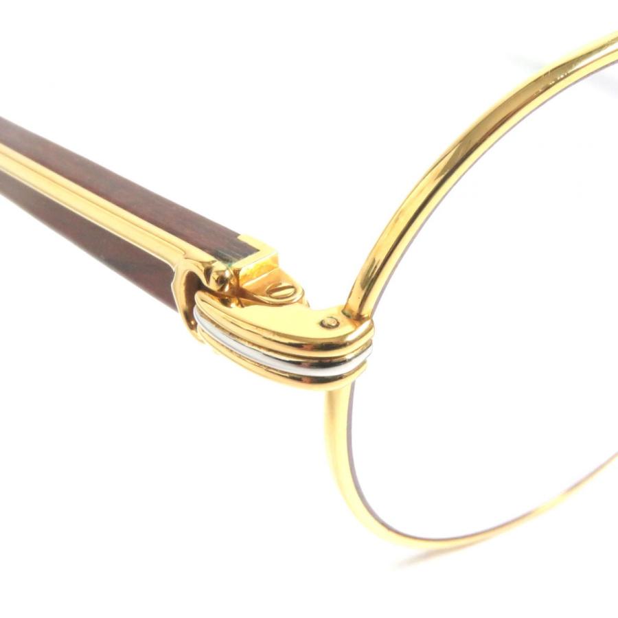 Cartier 良品▽Cartier カルティエ ウッドテンプル ロゴ金具付き Cartier 良品▽Cartier カルティエ ウッドテンプル ロゴ金具付き