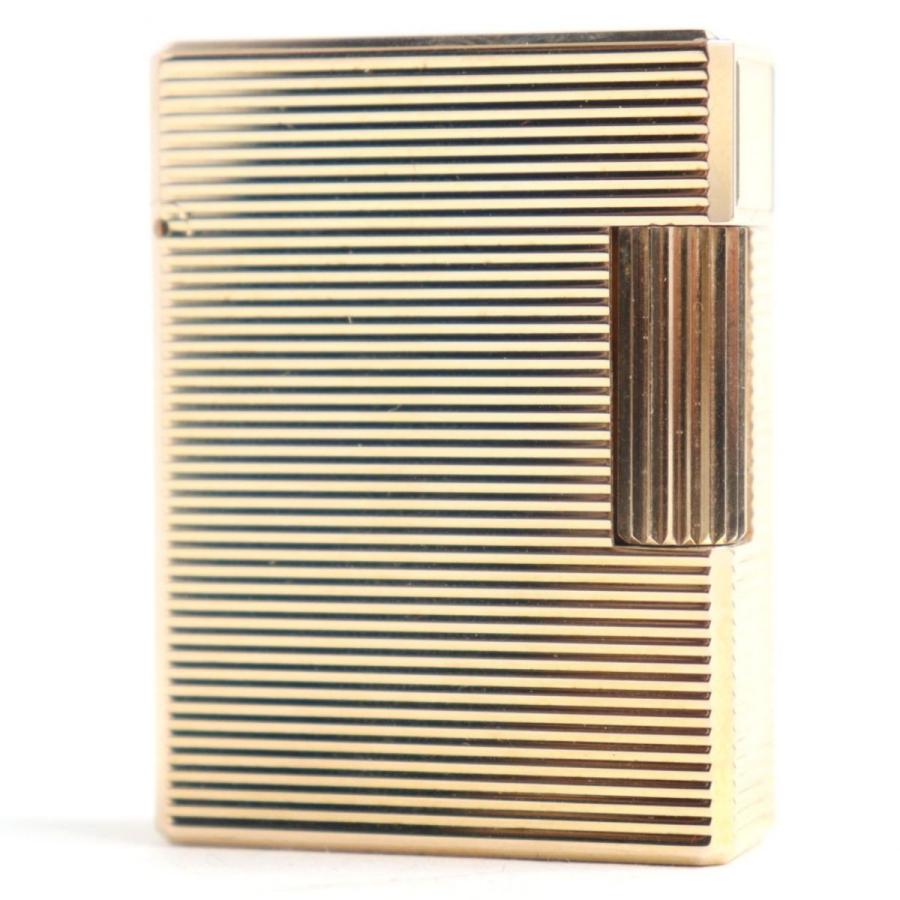 【ドンドン見直し】極美品 デュポン ライン1 ショート ボーダー ローラー式 ガスライター ゴールド 着火確認済 仏製 メンズ ケース付き ...