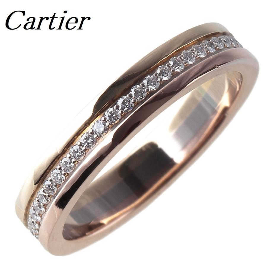 Cartier カルティエ トリニティ ダイヤ リング フルエタニティ #50 スリーカラー 750 箱 新品仕上げ済 Cartier ...