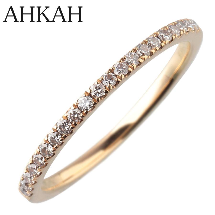 AHKAH アーカー 現行モデル ダイヤ リング ティナ ハーフエタニティ 約8号 0.16ct K18YG 新品仕上げ済 AHKAH ...