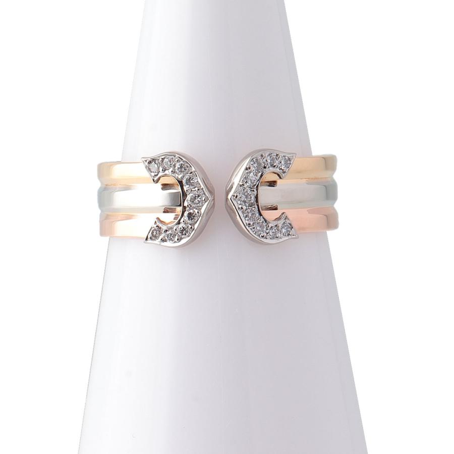 Cartier（カルティエ） 2C ダイヤ リング スリーカラー #52 750WG/YG/PG 新品仕上げ済 Cartier【15997 ...