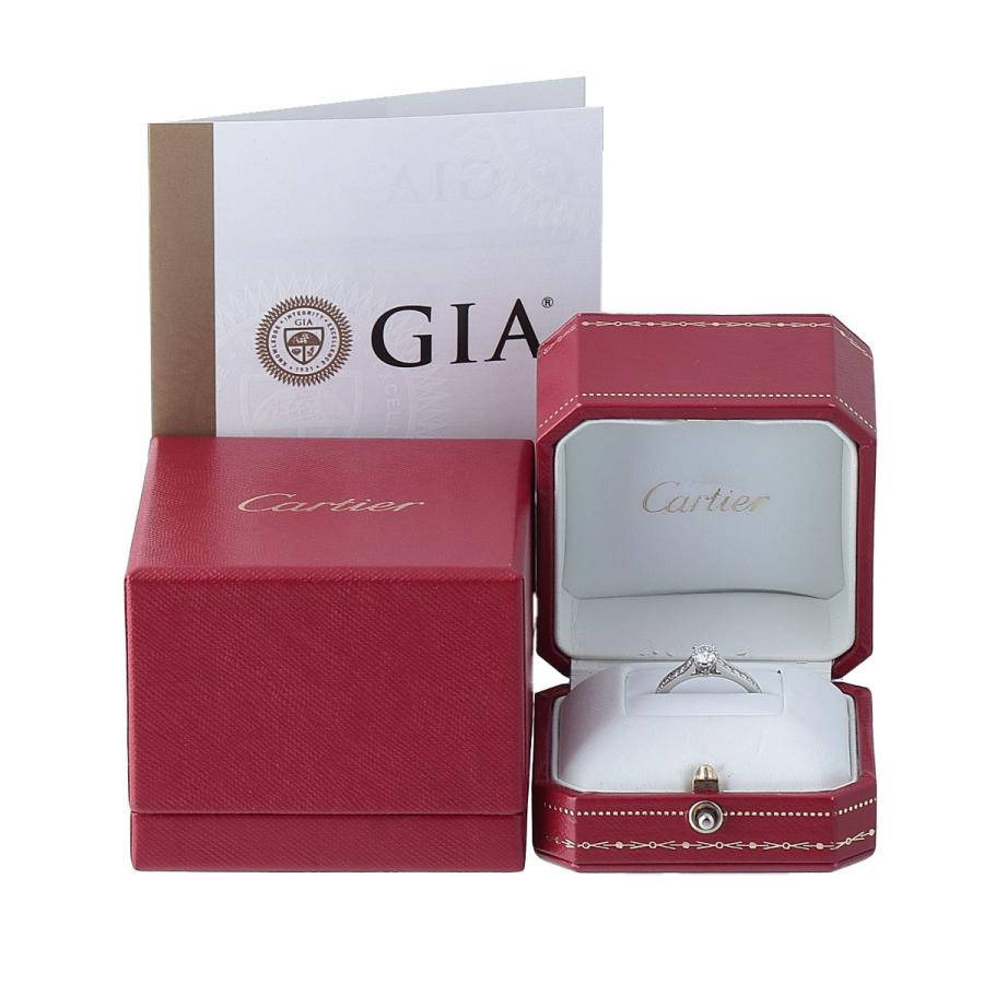 カルティエ ソリテール リング ダイヤ0.51ct G-VS1-3EX #57 Pt950 GIA鑑定書 箱 新品仕上げ済 Cartier ...