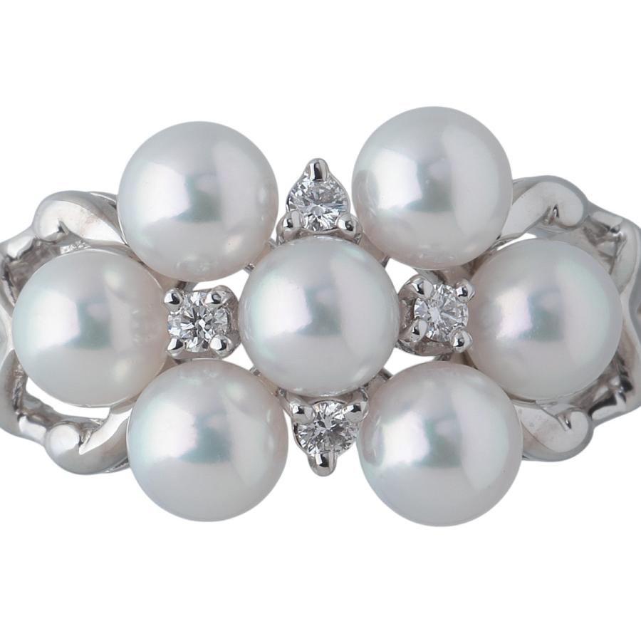MIKIMOTO ミキモト ベビーパール ダイヤ リング アコヤ真珠 約3.9mm 9号 K18WG 新品仕上げ済 MIKIMOTO ...