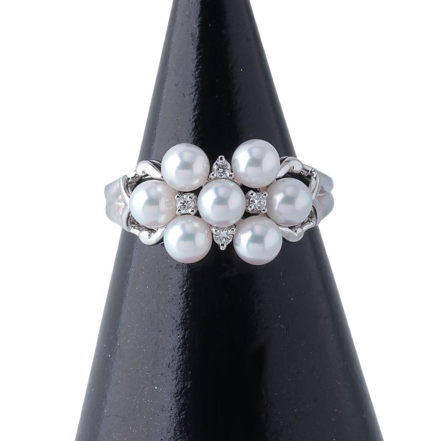 MIKIMOTO ミキモト ベビーパール ダイヤ リング アコヤ真珠 約3.9mm 9号 K18WG 新品仕上げ済 MIKIMOTO ...