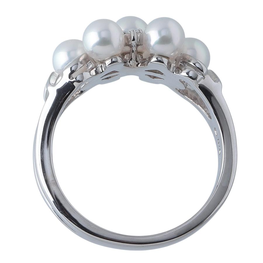 MIKIMOTO ミキモト ベビーパール ダイヤ リング アコヤ真珠 約3.9mm 9号 K18WG 新品仕上げ済 MIKIMOTO ...