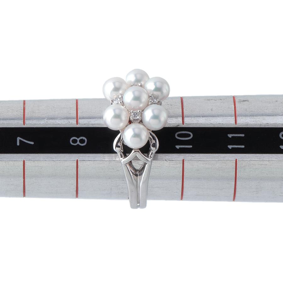 MIKIMOTO ミキモト ベビーパール ダイヤ リング アコヤ真珠 約3.9mm 9号 K18WG 新品仕上げ済 MIKIMOTO ...
