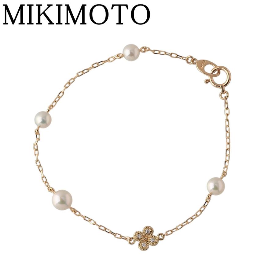 MIKIMOTO ミキモト ダイヤ パール ブレスレット PD-258K型 ステーション アコヤパール4.5mm〜5.7mm K18YG 17cm 【21128】 : ブランド テアトロン ...