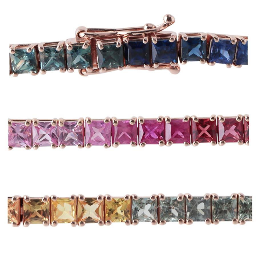 DAMIANI ダミアーニ ルーチェ ブレスレット レインボー タイムレスクラシコ マルチカラーサファイア 17.5cm 幅3.8mm ...