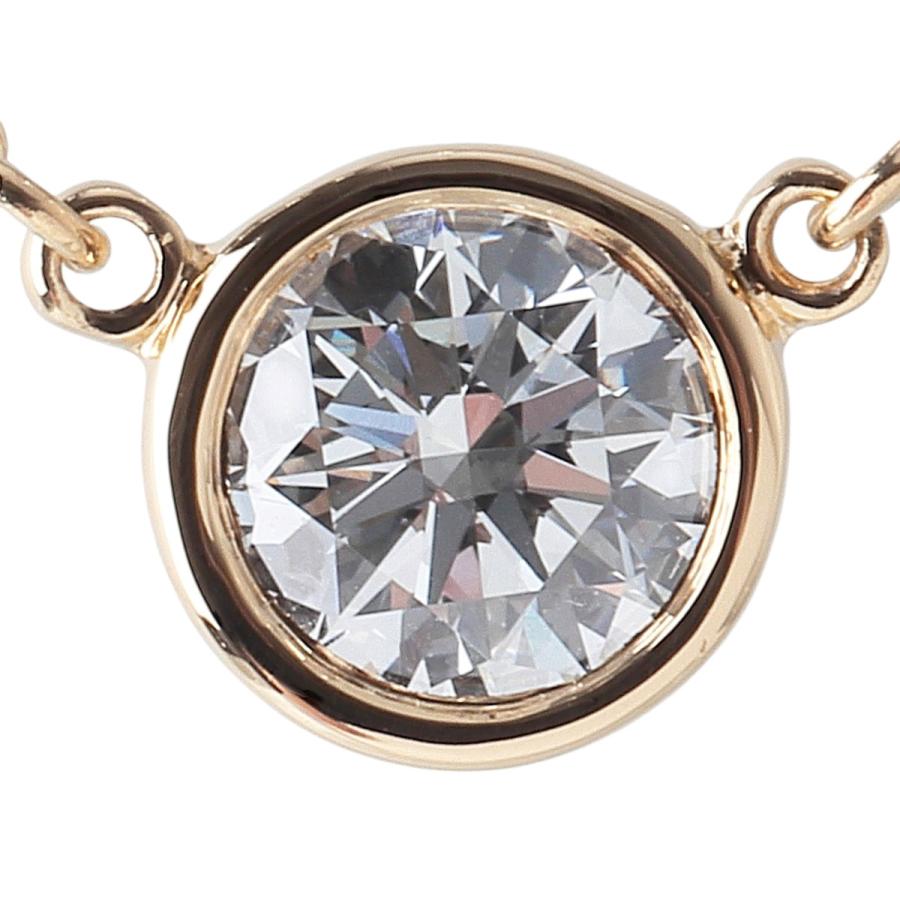 TIFFANY&Co. ティファニー シリアルあり バイザヤード ネックレス ダイヤ約0.50ct 枠6.5mm 41cm Au750YG 箱 新品仕上げ済【22031】 : ブランド ...
