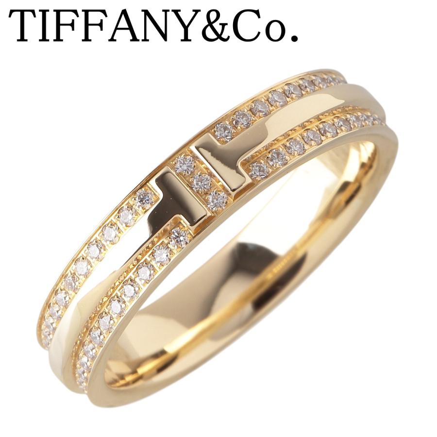 TIFFANY&Co.（ティファニー） ダイヤ リング T TWO ナロー 17.5号 AU750YG 箱 新品仕上げ済 TIFFANY ...