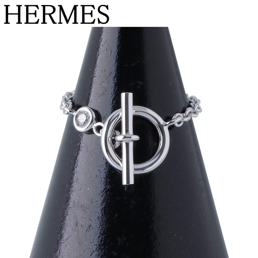 HERMES エルメス シェーヌダンクル ダイヤ リング #52 AU750WG チェーンリング 新品仕上げ済 HERMES【23937 ...