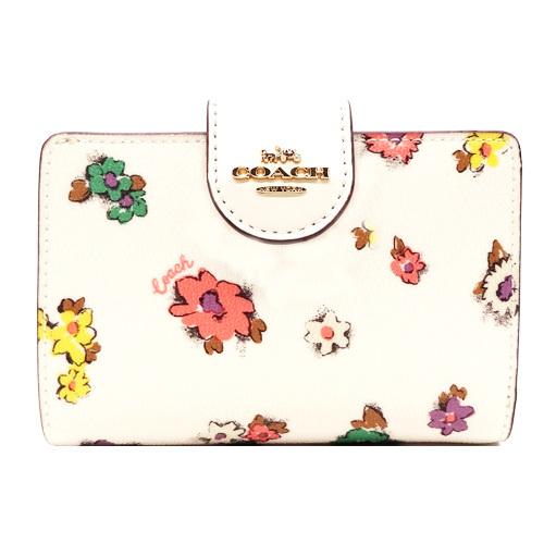 COACH コーチ 財布 サイフ 新品 フローラル 花柄 二つ折り財布 CA737 IMCAH【コーチ箱 ショップ袋付き ギフト包装無料 ...