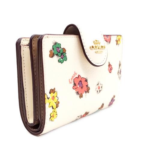 COACH コーチ 財布 サイフ 新品 フローラル 花柄 二つ折り財布 CA737 IMCAH【コーチ箱 ショップ袋付き ギフト包装無料 ...