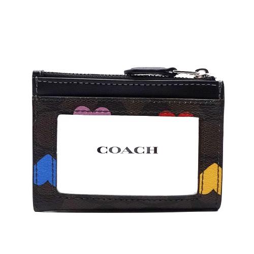 COACH 財布 コインケース 新作 新品 コイン パスケース シグネチャー ハートプリント CP-466 SVN2R【 コーチ箱 紙袋付き ...