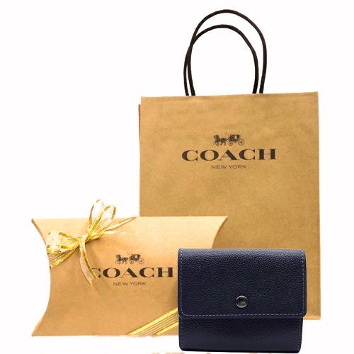 COACH（コーチ） 財布 新作 新品 コインケース カードケース レザー CR-793 QBHP ネイビー【コーチ箱 ショップ袋付き ギフト ...