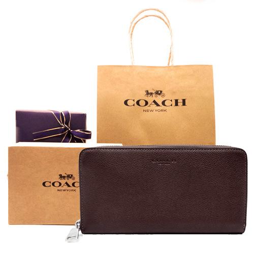COACH（コーチ） 財布 新作 新品 メンズ ファスナー長財布 カーフ レザー ラウンドファスナー長財布 58102 SVMPL ブラウン ...