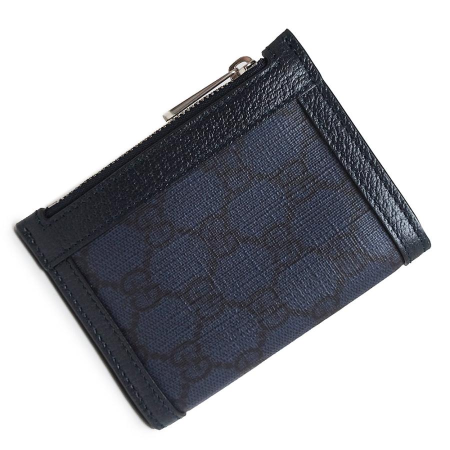 GUCCI （新品・未使用品）グッチ オフィディア GG ウォレット 二つ折り財布 GGスプリームキャンバス レザー ブルー ダークブルー 青 ...
