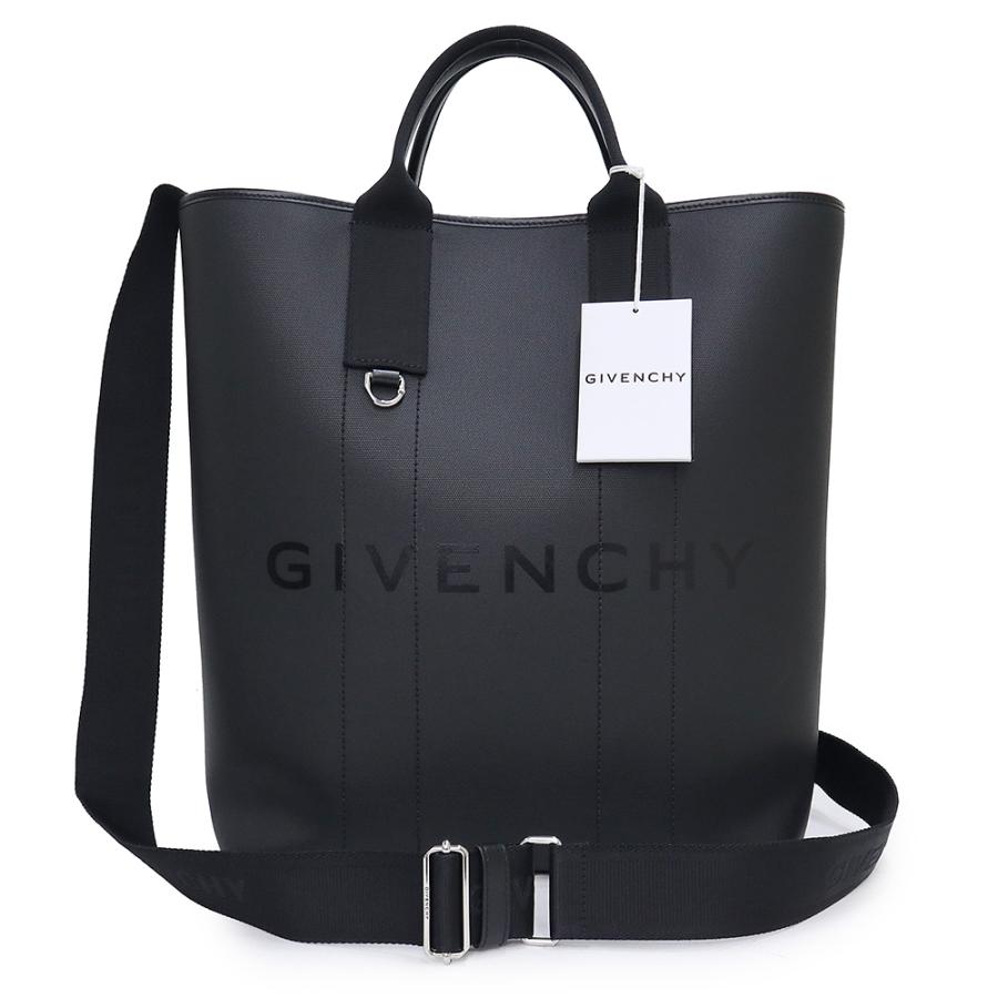 （未使用 展示品）ジバンシィ GIVENCHY Gエッセンシャルズ ラージ 2WAY ショルダー 斜め掛け トートバッグ コーティングキャンバス ブラック 黒 BK50B6K1PH ...