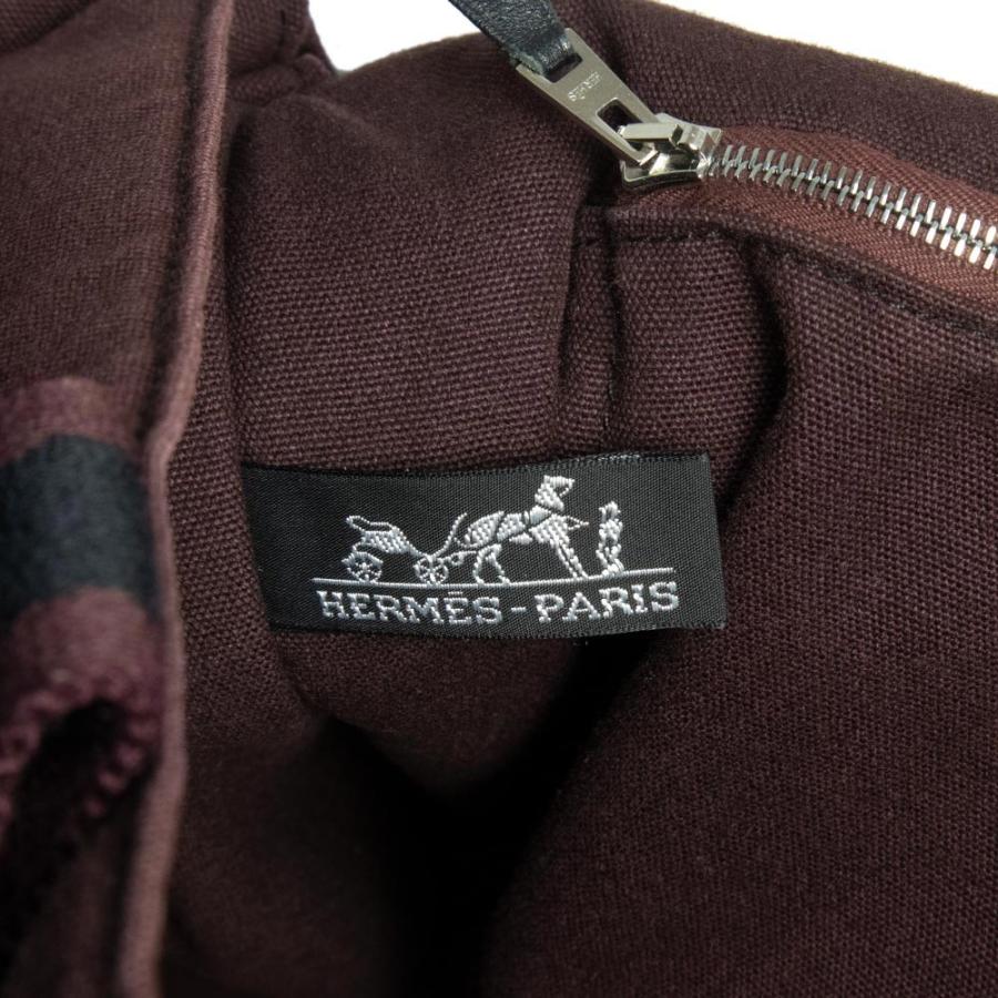 （中古）エルメス HERMES フールトゥ GM トート ハンドバッグ キャンバス Bordeaux ボルドー ワインレッド Black ブラック シルバー金具 HERMES（エルメス） （中古）エルメス フールトゥ GM トート