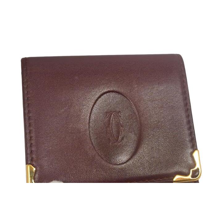 Cartier カルティエ コインケース マスト 小銭入れ ボルドー 2C C2 レザー メンズ レディース Cartier 本革 【中古 ...