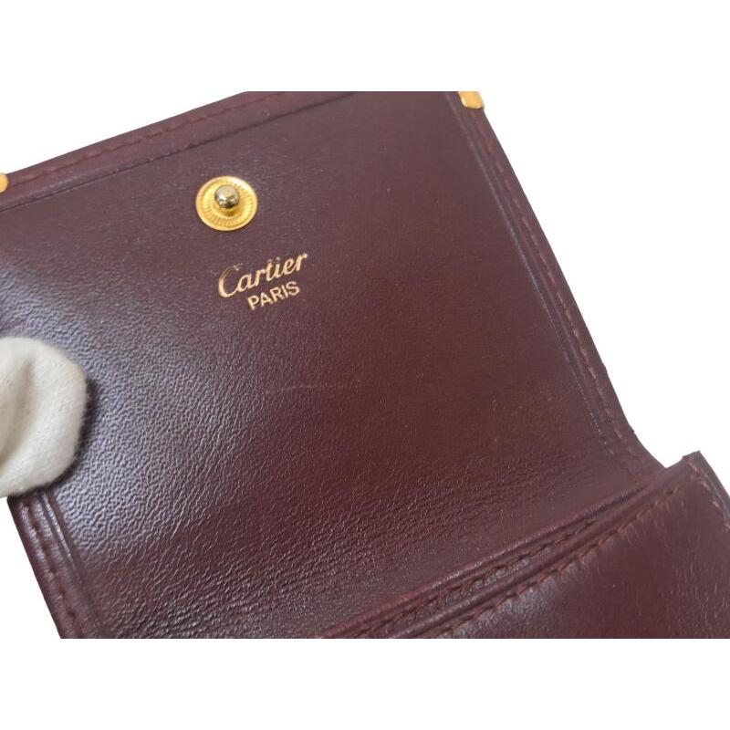 Cartier カルティエ コインケース マスト 小銭入れ ボルドー 2C C2 レザー メンズ レディース Cartier 本革 【中古 ...